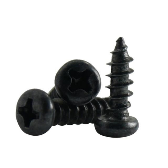 VIS,M1.8-8 mm--vis à tête ronde, 1000 pièces, noires, Micro croix ...