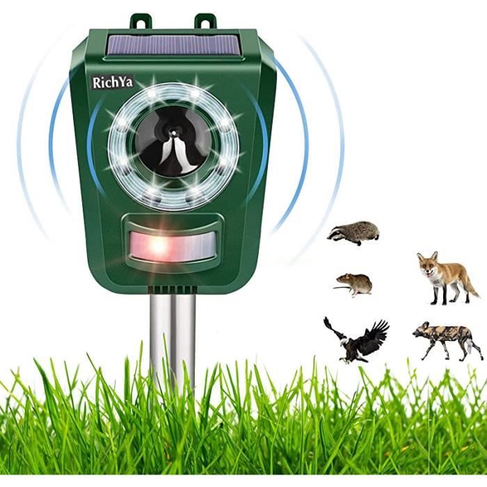 Insectifuge de jardin, charge USB solaire à ultrasons, 5 modes ...