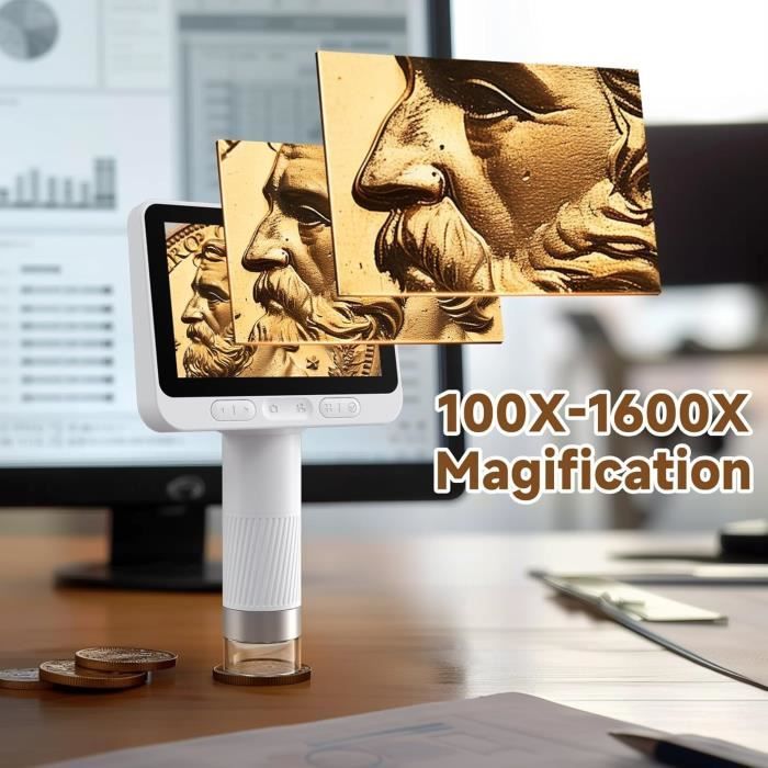 BEAVERLAB Microscope Numérique 4,0 Pouces,Microscope de Poche 100X ...