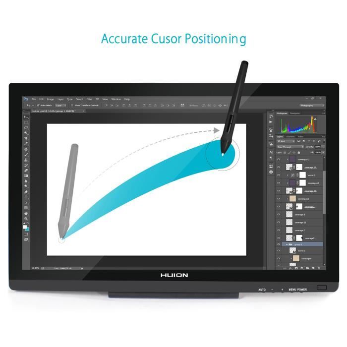 Huion GT-220 V2 (Noir) 21.5 "Pen Display Moniteur graphique IPS ...