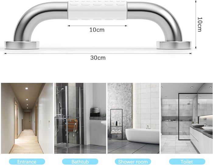 Main Courante,Toilet Grab Bar,Wall-Mounted Stainless Steel Bathroom ...