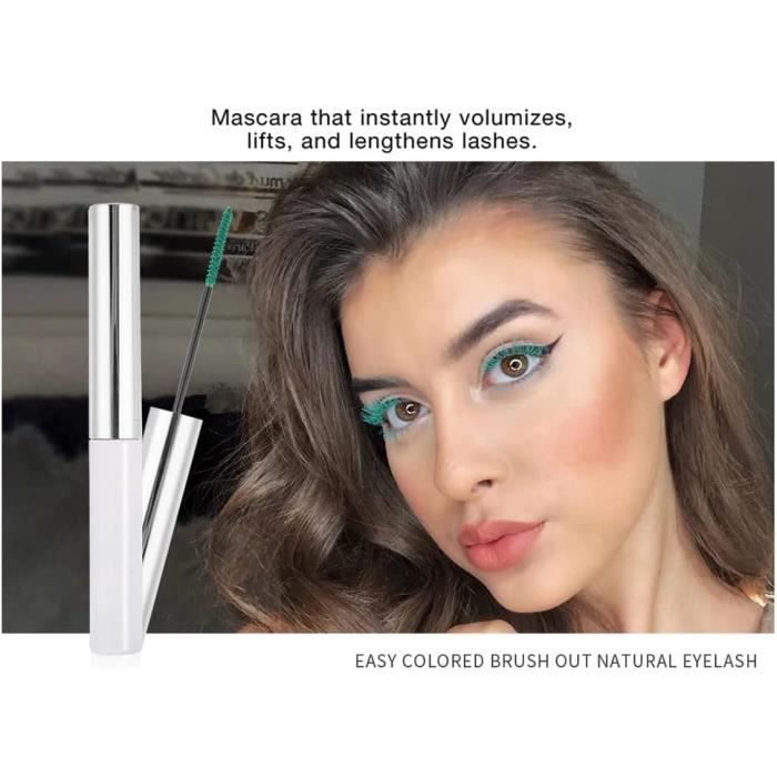 12 Colors Waterproof Mascara Non-Dizzy Long-Lasting Mascara Bleu Blanc ...