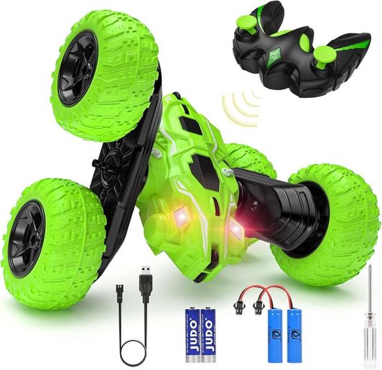 Voiture Télécommandée Enfant 4Wd 360°Rotation Stunt Car Offroad Rc Véhicule Avec Led 2.4Ghz Rc ...