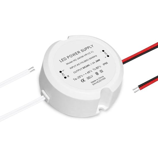 Transformateur 220V 24V, 36W 1.5A, LED Alimentation 24V, LED Transfo ...