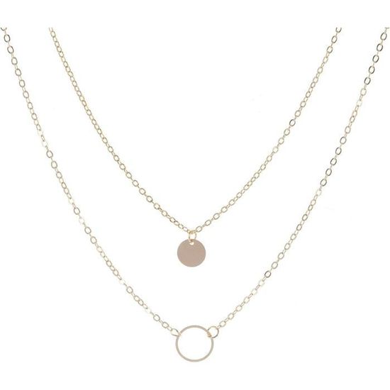 Collier Femme Pendentif Chaîne Cadeau Collier Multicouche De Mode ...
