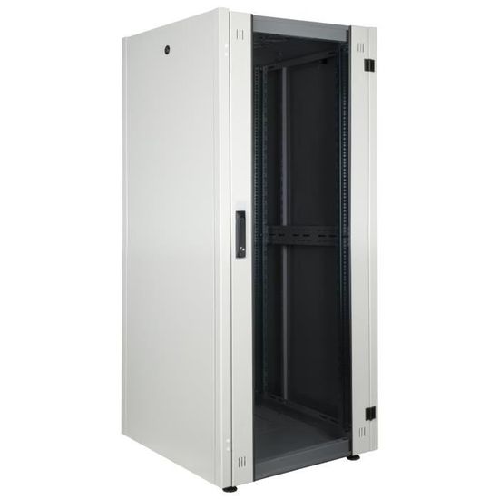 CableMarkt - EcoRack 32U Armoire debout blanche 19" avec porte vitrée ...