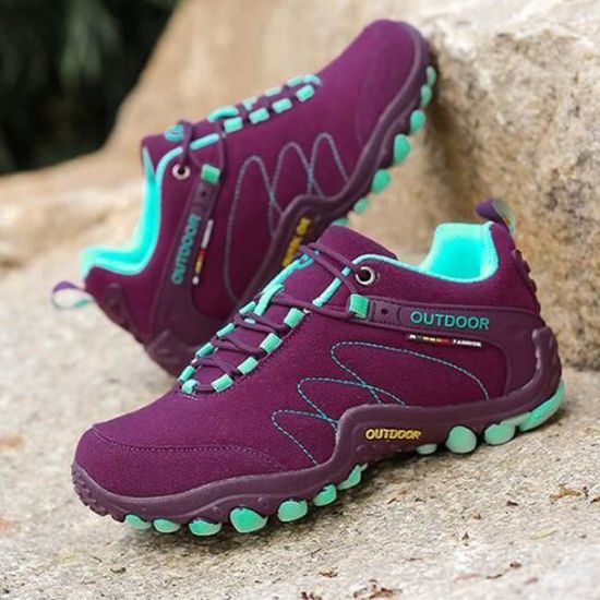 Jungle Chaussure de Randonnée Femme Cuir Alpinisme Femme Violet ...