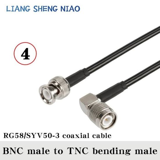 Fiche mâle BNC vers UHF PL259 et connecteur femelle SO239 vers BNC mâle,criAJRG58,borne de câble ...