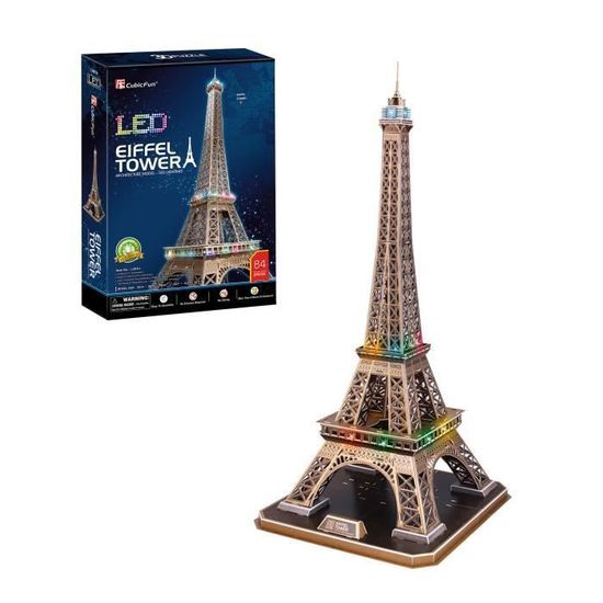 Puzzle 3D Tour Eiffel LED - World Brands - 84 pièces - Jeux de société - Enfant 14 ans ou plus ...