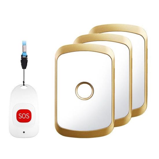 Doorbell waterproof wireless,gold 1x3-EU--Sonnette Sans Fil Pour Maison ...