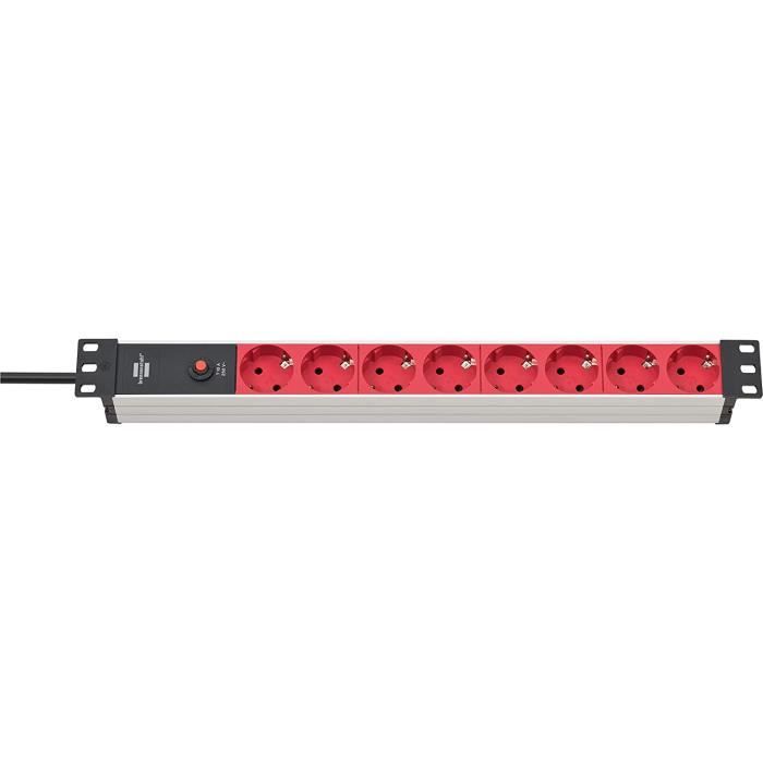Alu-line bloc multiprise 8 prises pour armoires électriques 19" avec ...