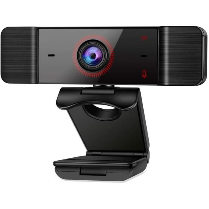 Webcam 2k full hd avec microphone stéréo, caméra d'ordinateur pour l ...