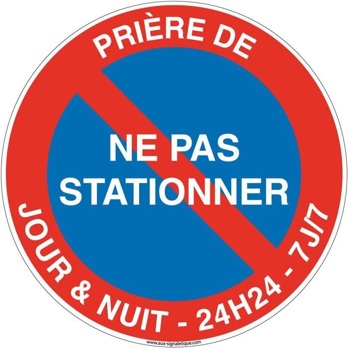 Panneau De Signalisation Circulaire en PVC 1.5 mm (Ø 290 mm, Prière Ne ...