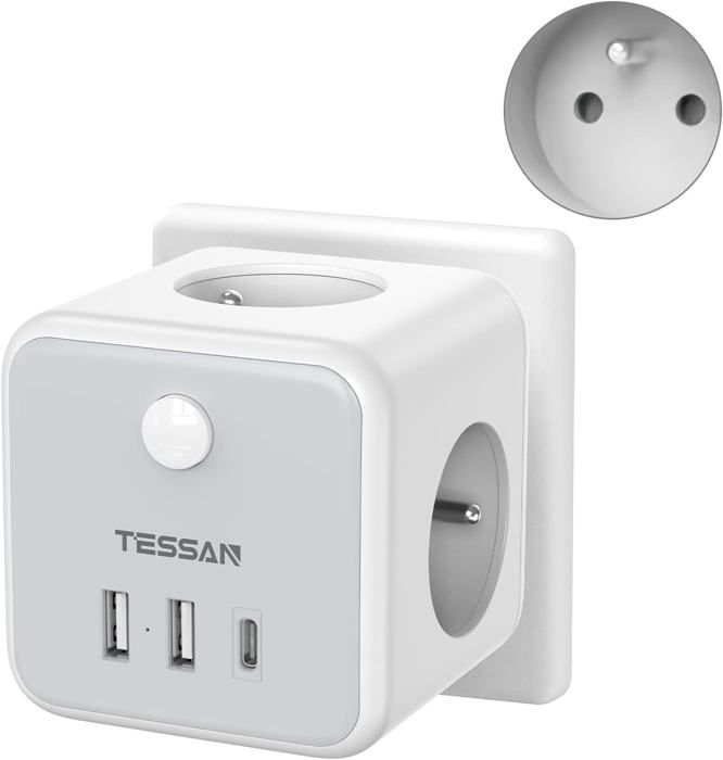 6 En 1 Chargeur Usb Murale Prise, Multiple Française 3 Sortie Ac Avec 3 ...
