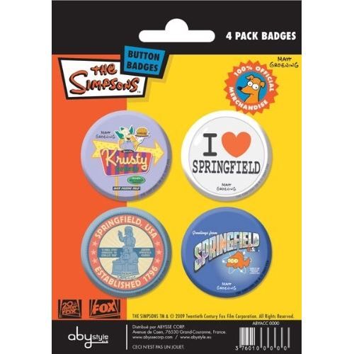 Déguisement Simpsons - Pack de badges - Springfield - X5 - ABYSTYLE ...