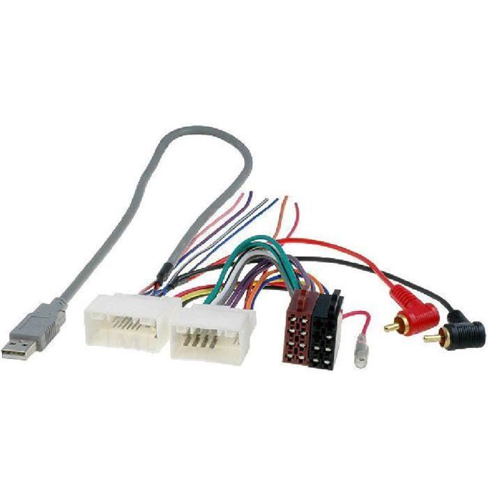 Fiches autoradio ISO vers USB/RCA Hyundai i20/ H1/ i10/ Kia Ceed ...