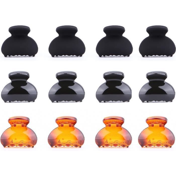 12 Petites Pinces À Cheveux À Double Dents, Mini Pince Cheveux Crabe ...