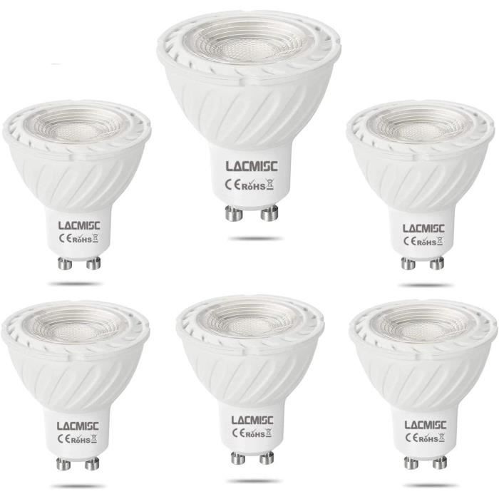 Gu10 Led Ampoule Blanc Froid Dimmable 6000k 7w Equivalent À 60w Lampe