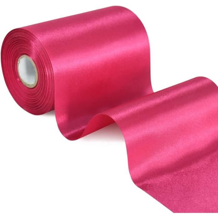 10Cm X 20M Rouge Rosa Ruban De Satin, Solide Ruban Tissu Décoration ...