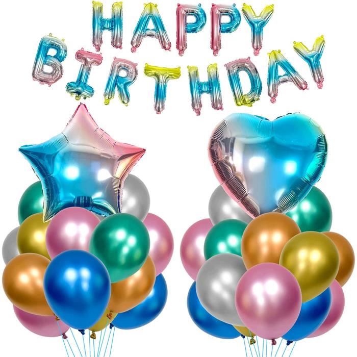 Ballons Anniversaire, Happy Birthday Decoration, Kit Anniversaire ...