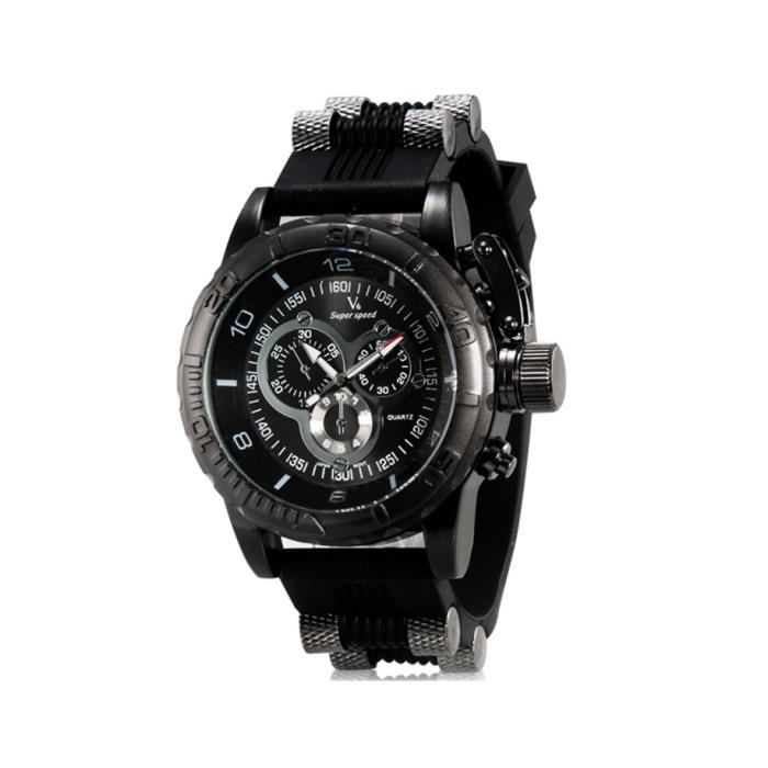 Grand cadran rond Montres Mouvement Quartz analogique de V6 Super Speed ...