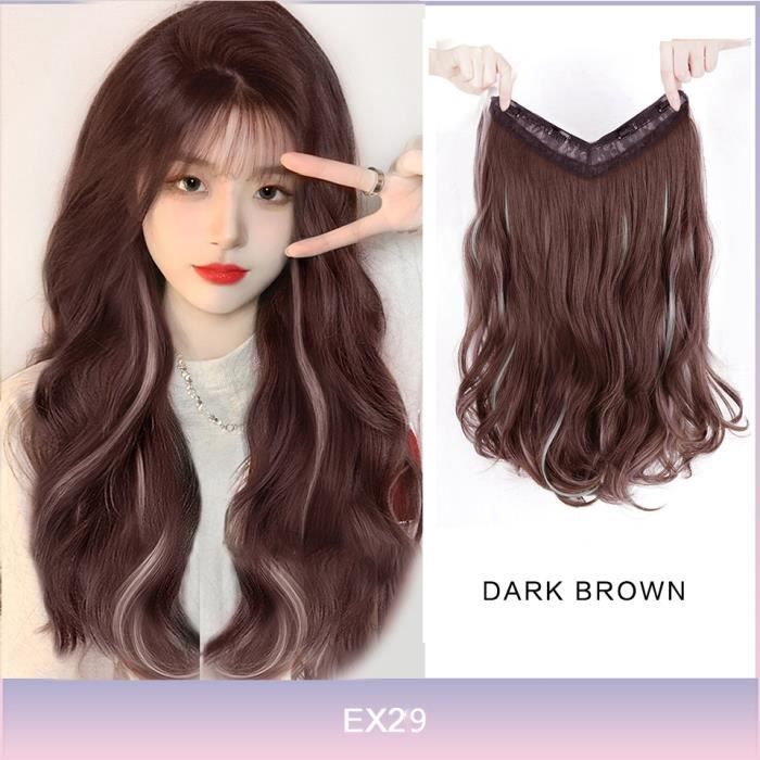 Tapez 33--Extensions de cheveux synthétiques à clipser, faux cheveux ...