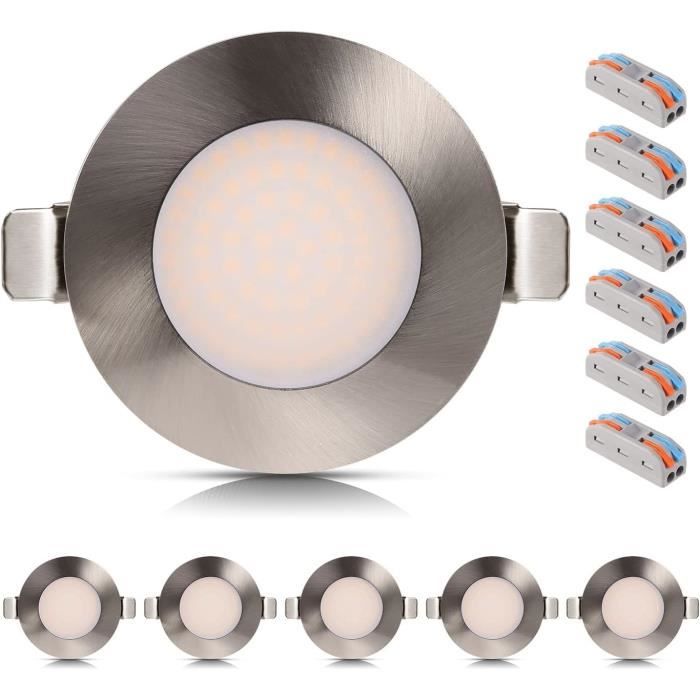 Led Spot Encastré Plat Ensemble De 6 230V 4W Encastré Lumière Métal ...