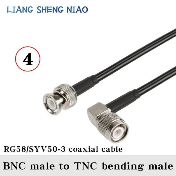 Fiche mâle BNC vers UHF PL259 et connecteur femelle SO239 vers BNC mâle,criAJRG58,borne de câble ...