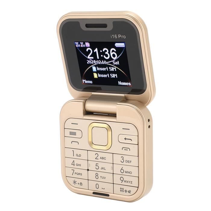 Petit téléphone à clapet I16pro double SIM double veille 16Go de carte ...