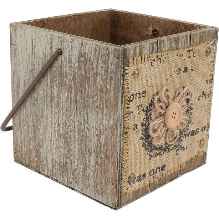 1 Pc Pot De Fleur En Bois Pot De Fleur Extérieur Vase Floral Artisanat ...