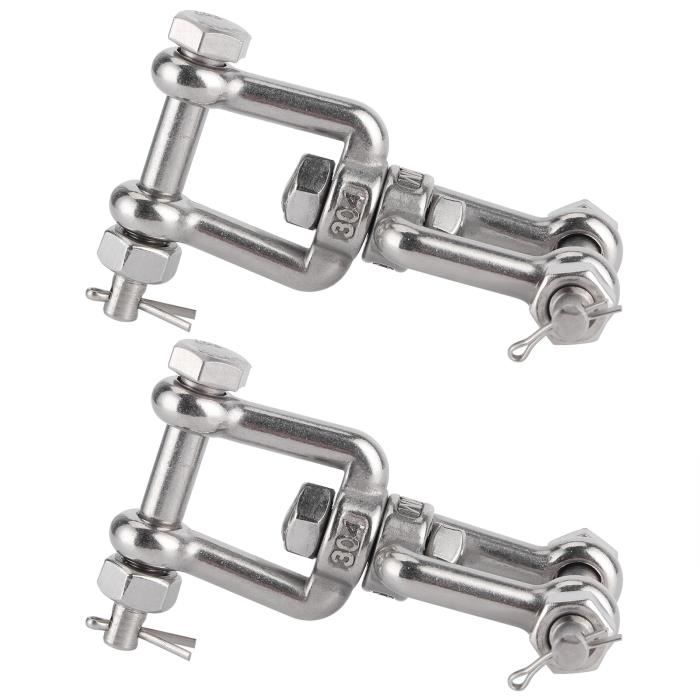 Vvikizy-2pcs ancrage pivotant manille 304 connecteur à anneau rotatif ...
