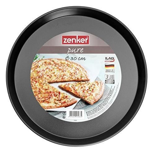 Zenker Plaque de cuisson ronde 30 cm Série Pure, plaque à pizza et à ...