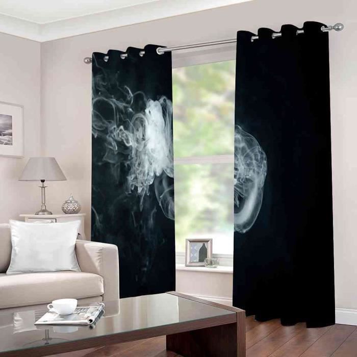 Rideau Occultant À Oeillets 3D Fumée Blanche Artistique Motif Isolant ...