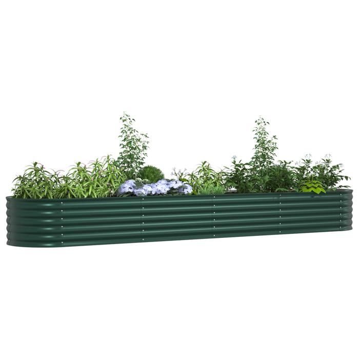 55602657& Bac de jardin et patio surélevé Vert 400x80x44 cm en - Pot de ...