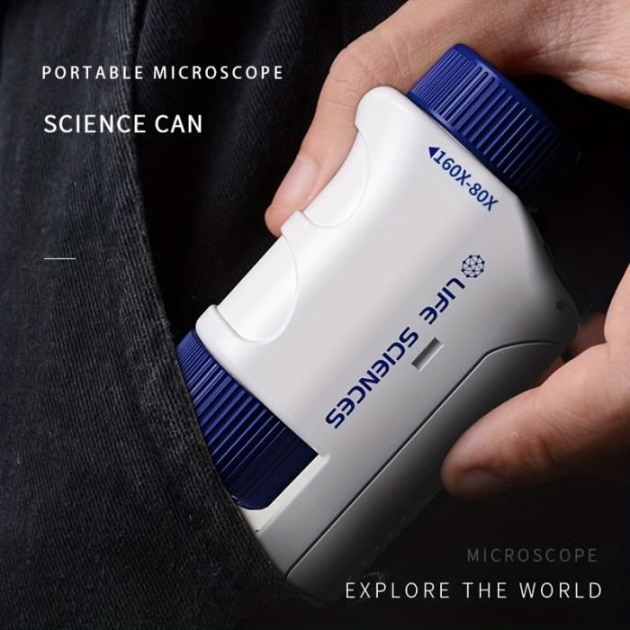 Microscope Portable, 120x Microscopes De Poche Avec Éclairage LED ...