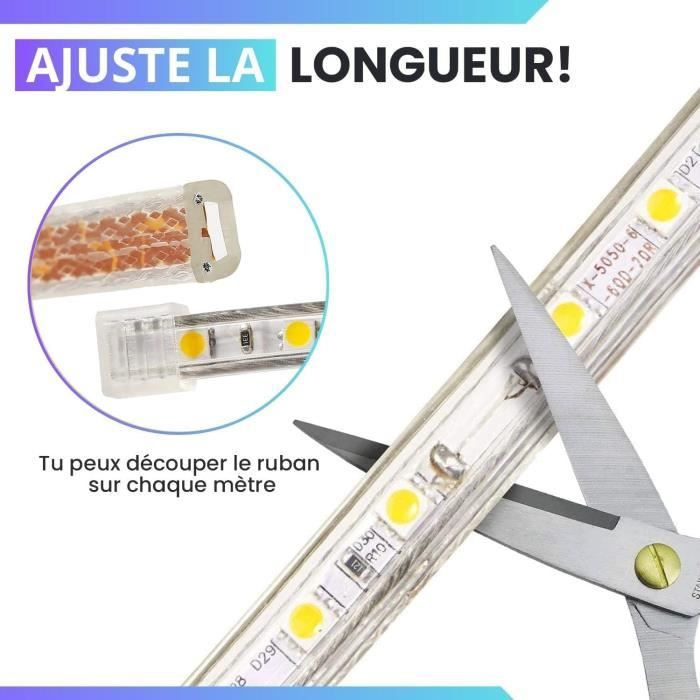 Kit Ruban Led 10M 220V Bandeau Recoupable Avec Interrupteur On-Off ...