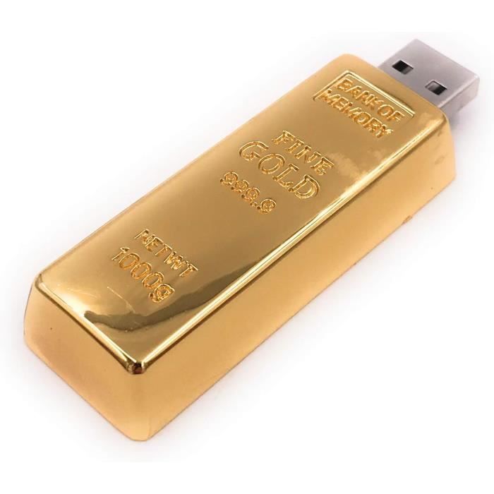 Lingots d'or Métal précieux Clé USB dans Une boîte Cadeau 16 Go USB 2.0 ...