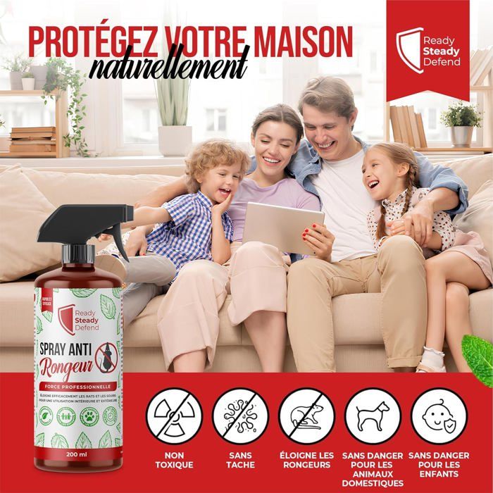 Ready Steady Defend 200Ml Spray Anti-Rongeur | Répulsif Souris Et Rats ...