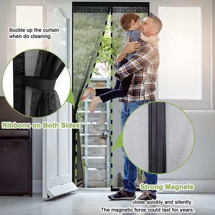 Nouvelle 160X210Cm Moustiquaire Porte Magnétique Rideau Anti Moustique ...
