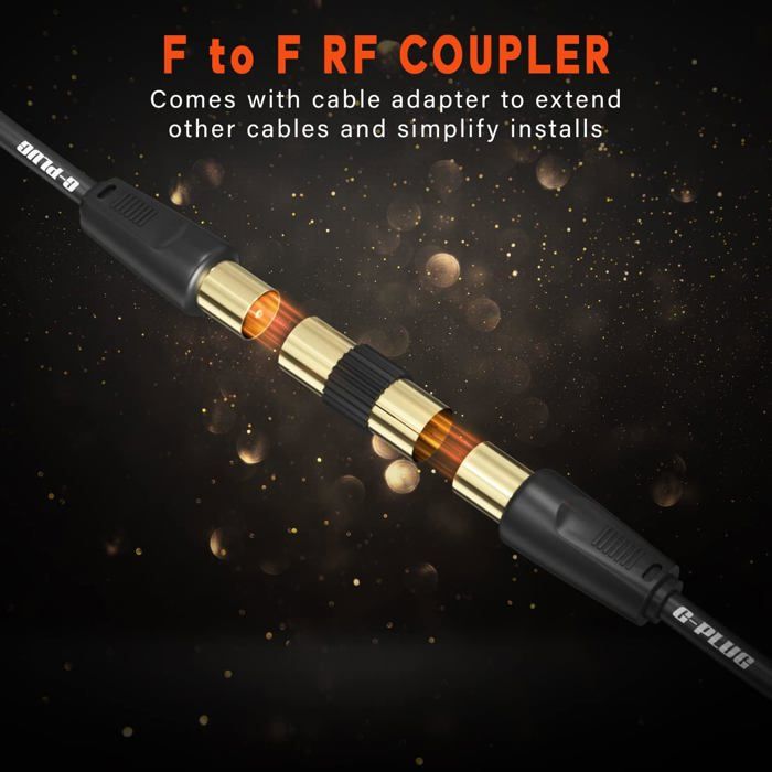 Cable Antenne TV Angle Droit de 1m de Long Avec Adaptateur de Prise ...