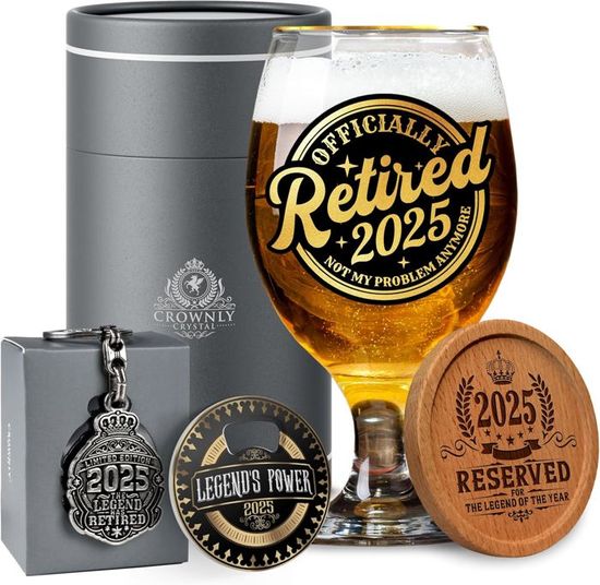2025 Cadeau Retraite Homme Verre A Biere Cadeau Personnalisé Homme ...