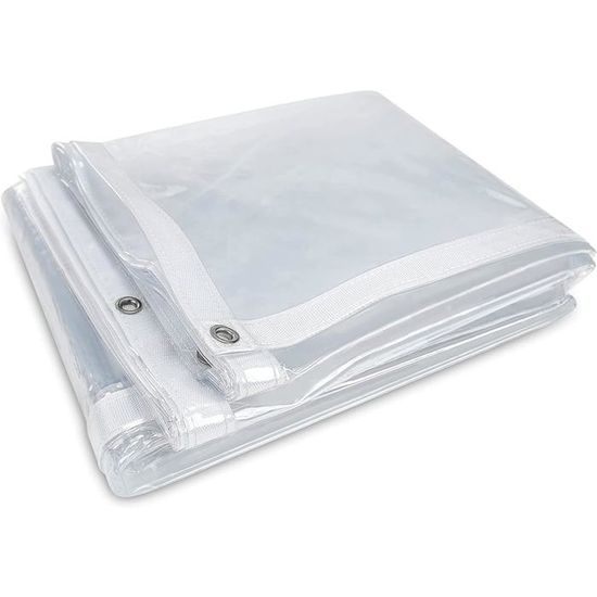 LLCC Bâche transparente robuste de 2,4 x 2,4 m, imperméable et anti ...