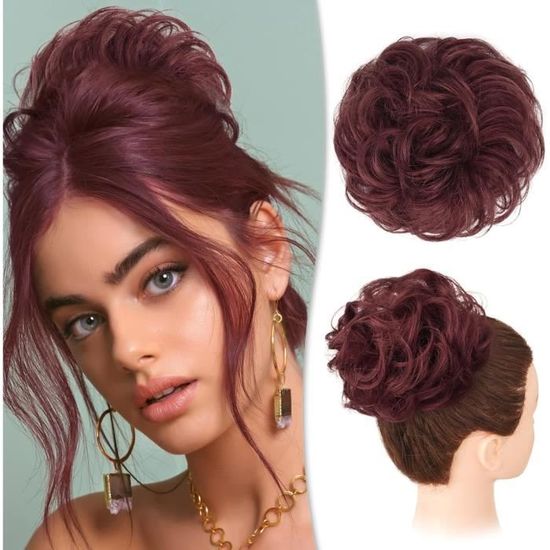 Postiche 100% Cheveux Humains Rose Chignon Pour Femmes Cheveux Humains ...
