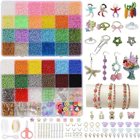 Kayarita 2mm 35000 Perles pour Bracelet,Kit Perles pour Bijoux Enfant ...