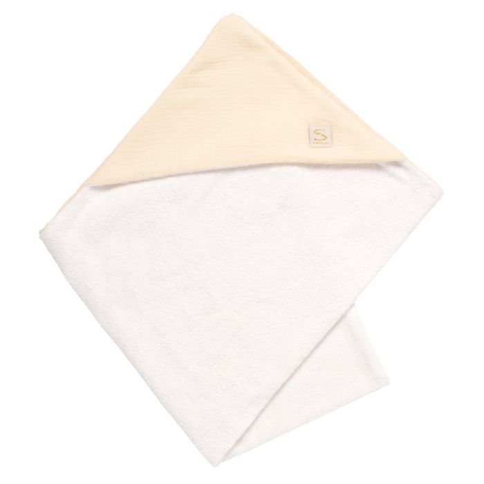 Sortie de bain en double gaze de coton et éponge - UNI VANILLA ...