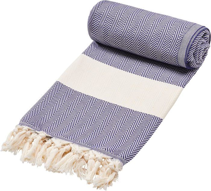 Hamam Fouta, Serviette de Plage, 100% Coton, Bleu Marine, 200 x 100 cm ...
