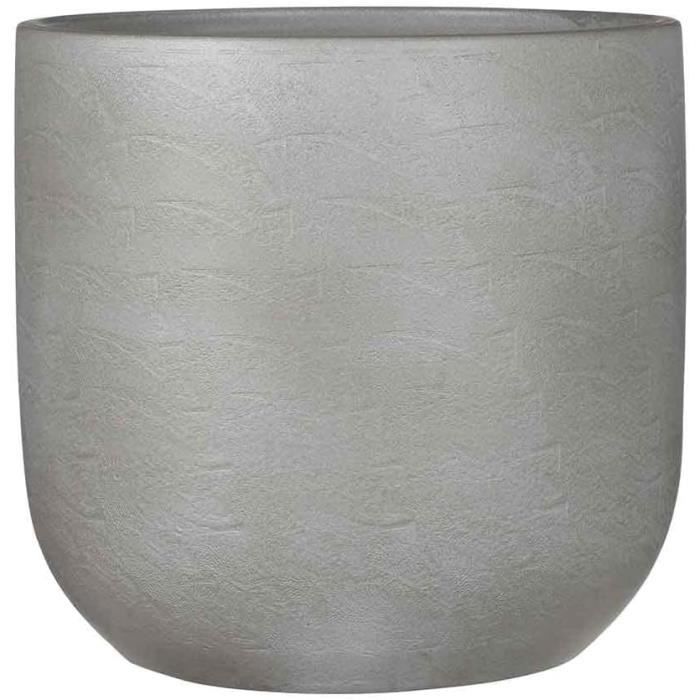 Nora Pot De Fleurs Terre Cuite Rond Gris Clair 24 X Ø 25 Cm Pot De ...