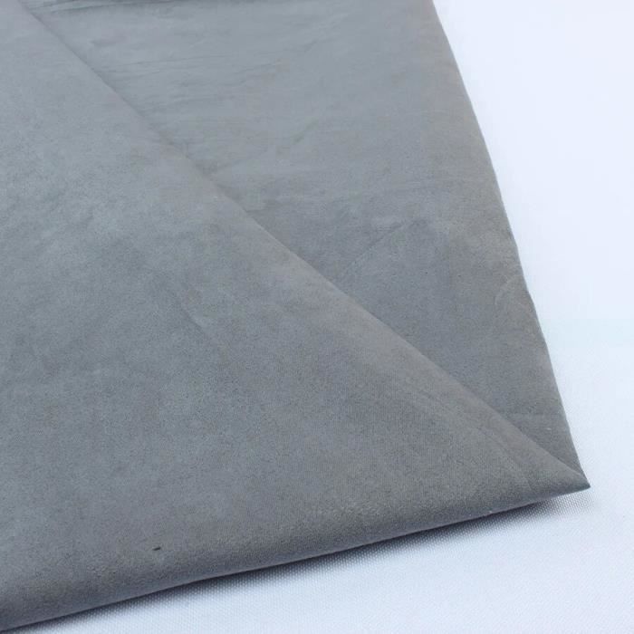 Tissu - Gris - Faux daim fin - Support en satin - 150 cm de large ...