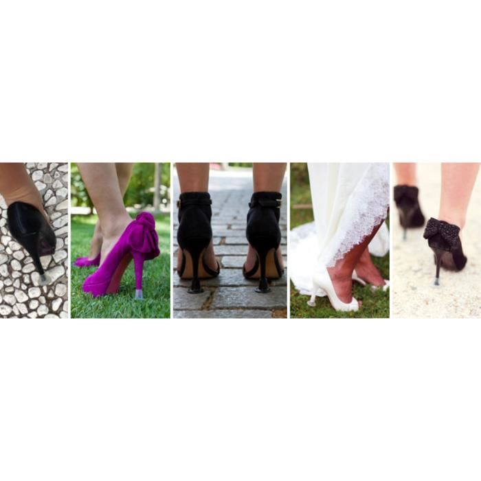 Lot de 4 protège-talons transparents pour escarpins, embouts de talons ...
