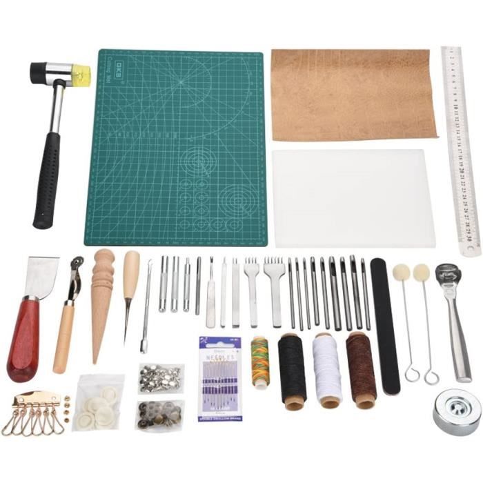 42 PCS Leather Craft Tool Set, Couture à Coudre à la Main, Ensemble de ...